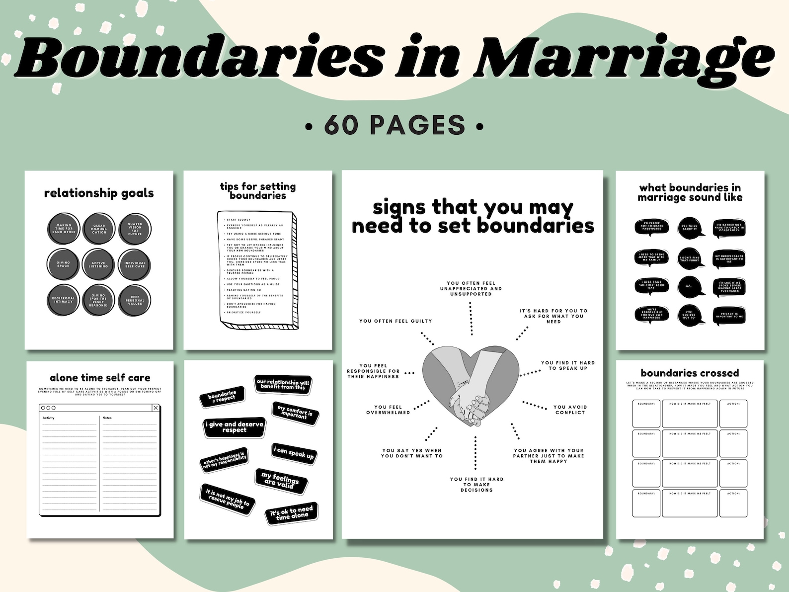 Boundaries in Marriage Workbook Bundle, Relationship Boundaries Journal ...