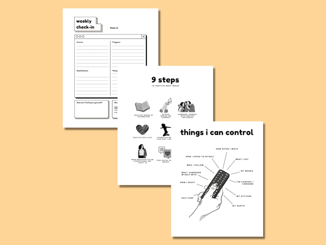 Body Image Workbook, Body Positive Worksheets, Body Acceptance, Healing ...