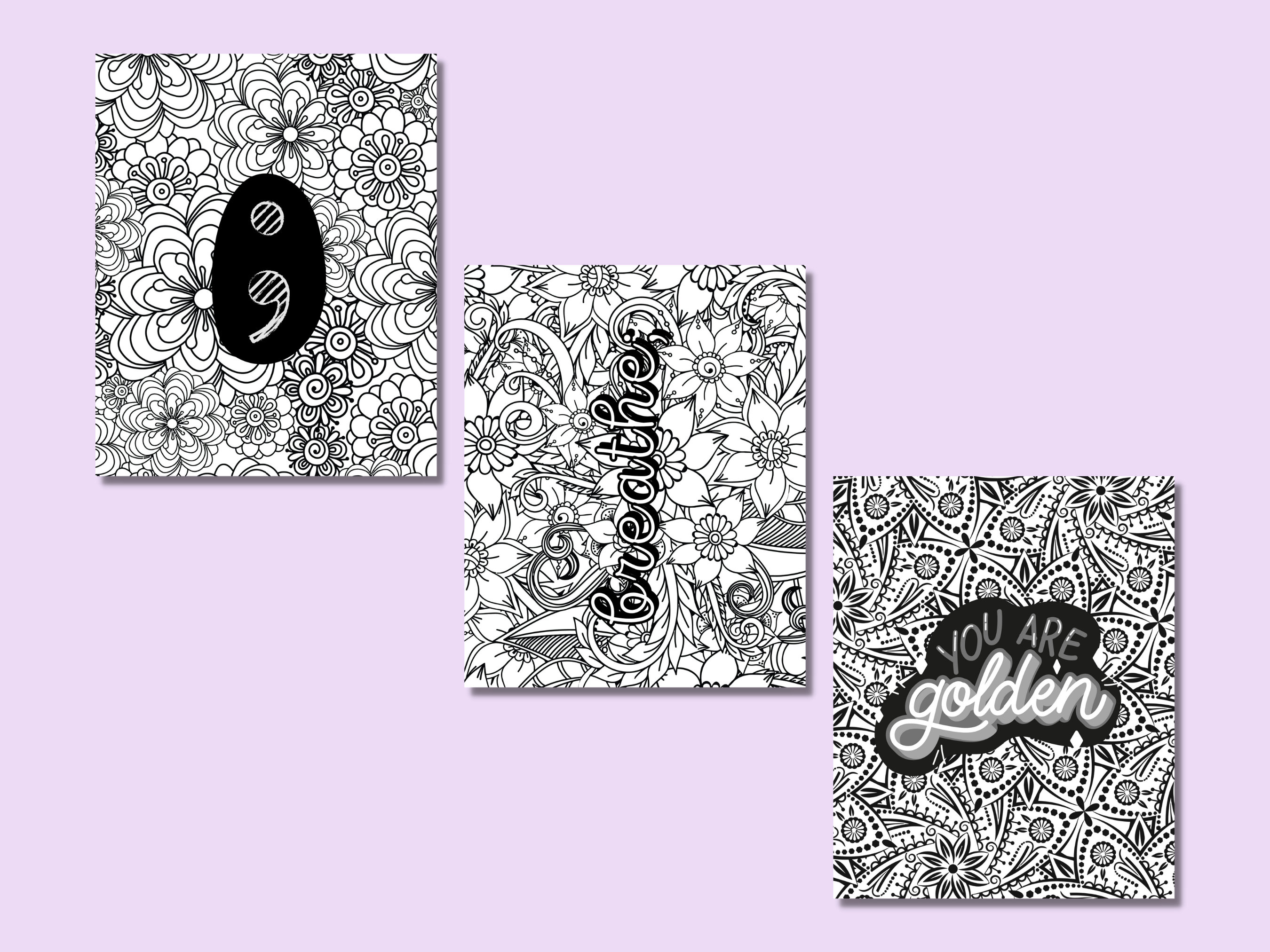 Semicolon Coloring Pages, Mental Health, Anxiety, Depression, Coloring ...