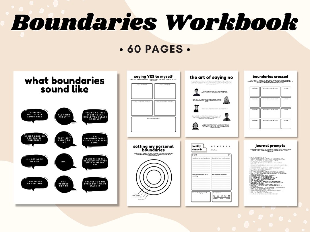 Boundaries Workbook Bundle, Setting Healthy Boundaries, Boundaries Journal, Therapy Worksheet ...