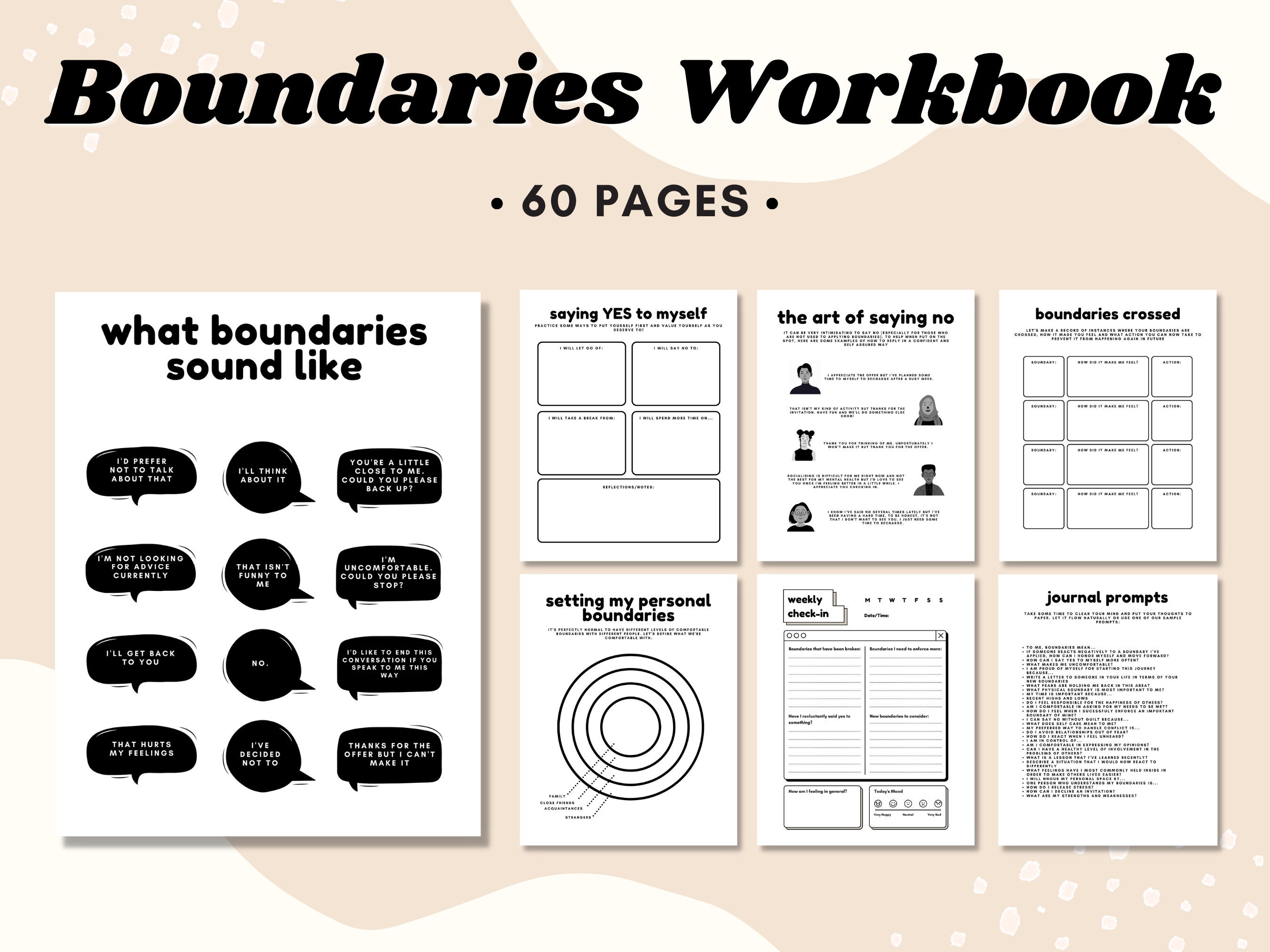 Boundaries Workbook Bundle, Setting Healthy Boundaries, Boundaries ...