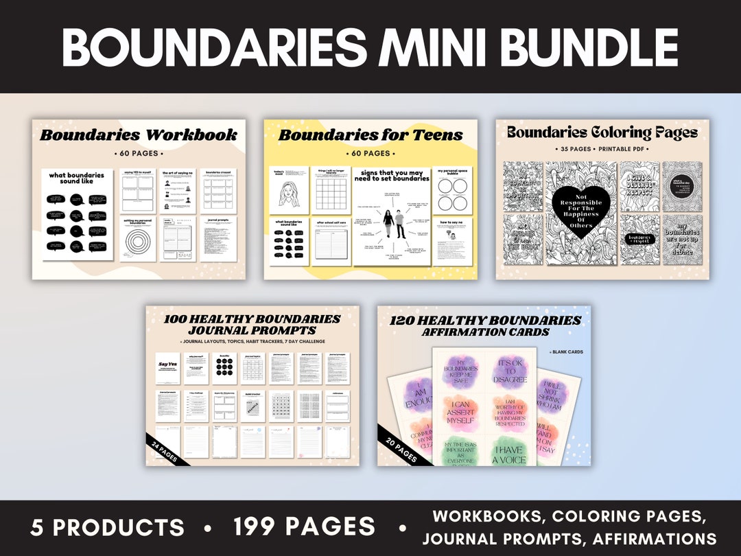 Boundaries Mini Bundle, Setting Healthy Boundaries, Boundaries Journal ...