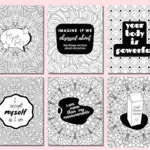 Body Positivity Coloring Pages, Body Image, Body Acceptance, Mental ...