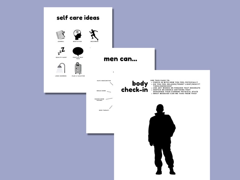 Self Care for Men Workbook, Men's Mental Health, Male Self Care ...