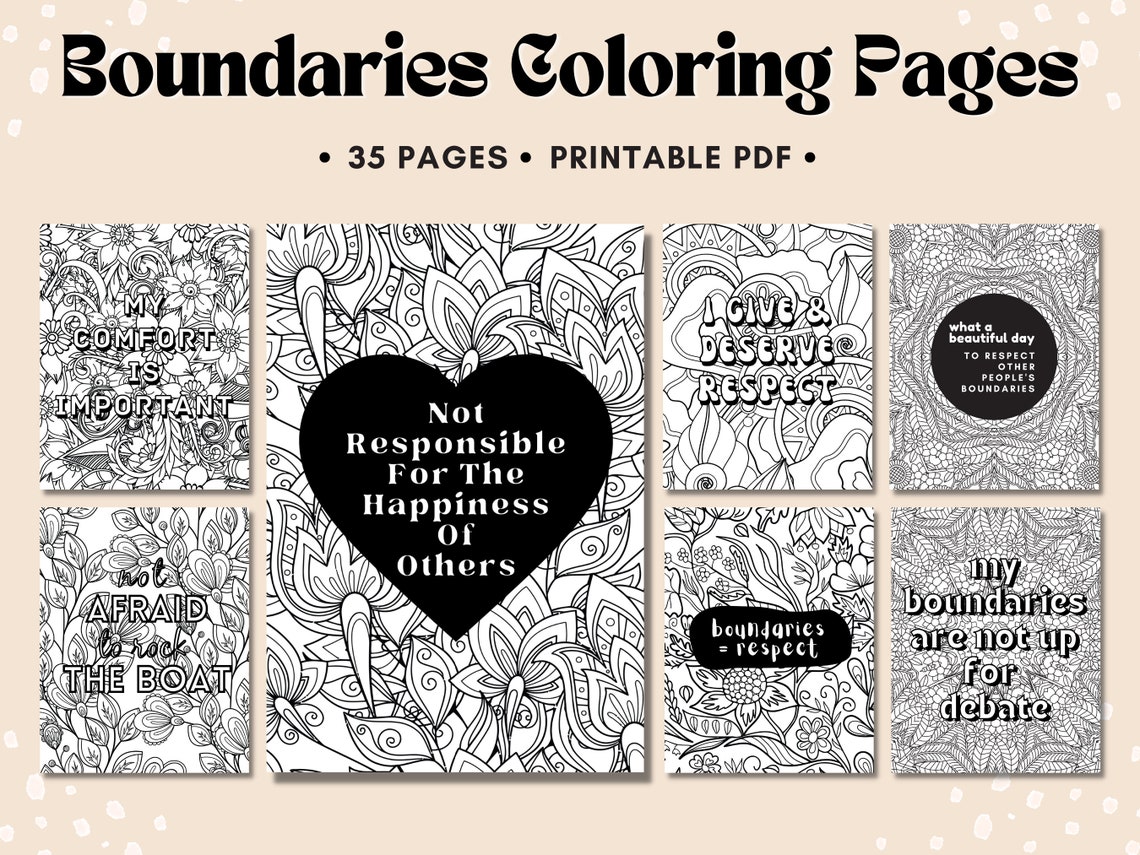 Boundaries Coloring Pages, Mental Health Coloring Pages, Coloring Pages ...