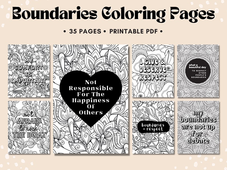 Boundaries Coloring Pages, Mental Health Coloring Pages, Coloring Pages ...