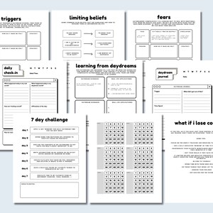 Maladaptive Daydreaming Worksheets, Workbook, Trigger Journal, Therapy ...