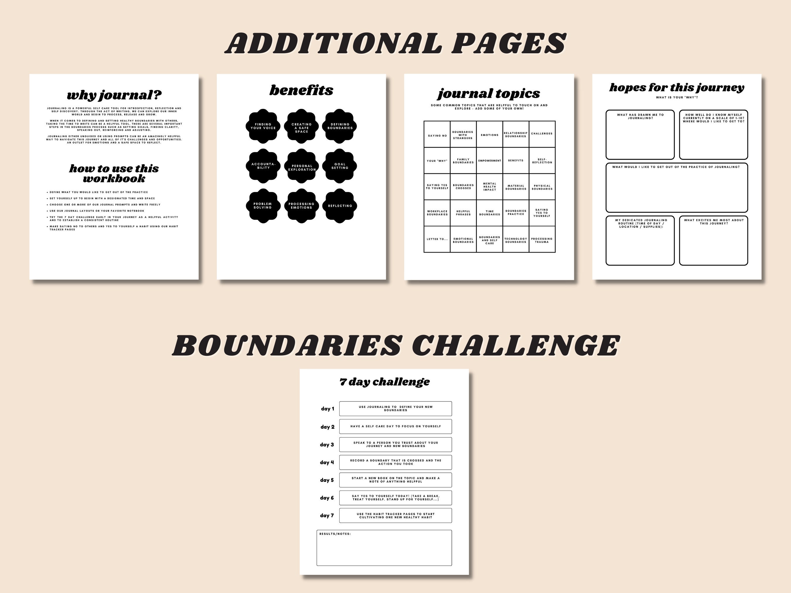 100 Journal Prompts for Healthy Boundaries, Boundaries Journal, Journal ...