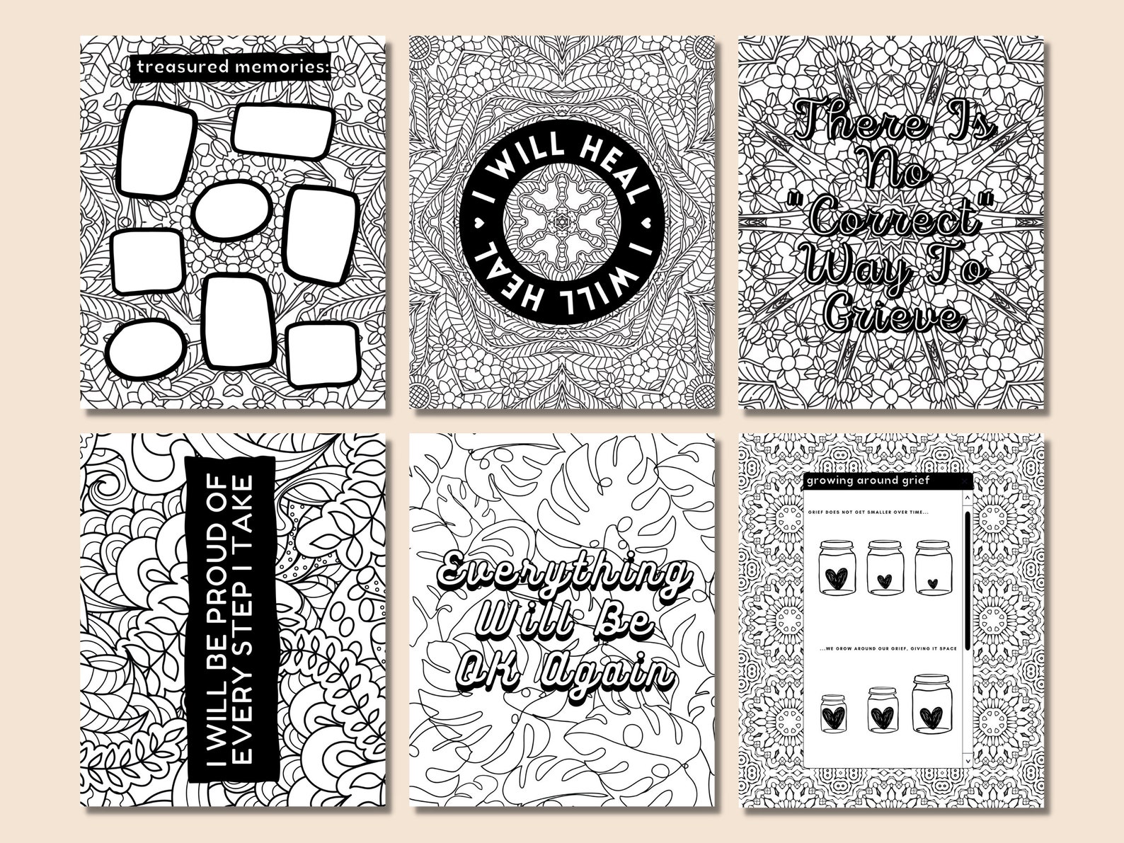 Grief Coloring Pages, Mental Health Coloring Pages, Coloring Pages for ...