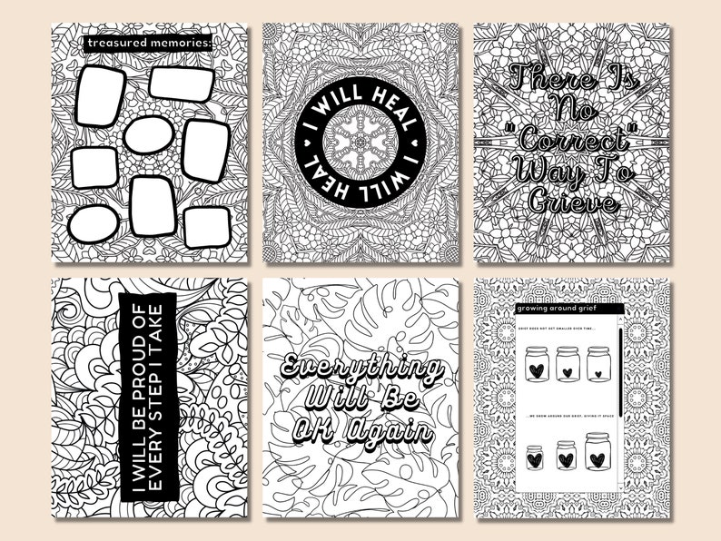 Grief Coloring Pages, Mental Health Coloring Pages, Coloring Pages for ...