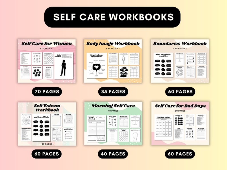 Self Care Mega Bundle, Self Care Workbook, Mental Health, Self Care for ...
