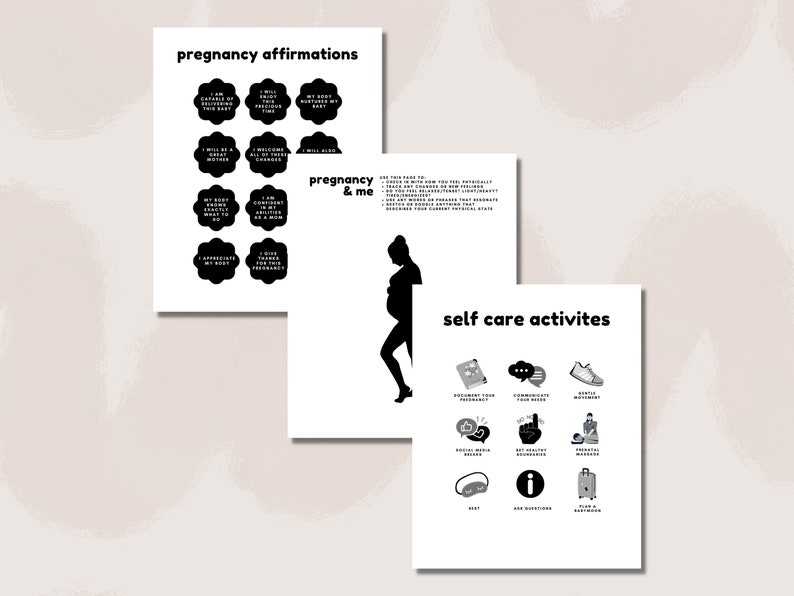 Mom to Be Self Care Workbook, Pregnancy Journal, Pregnancy Bundle ...