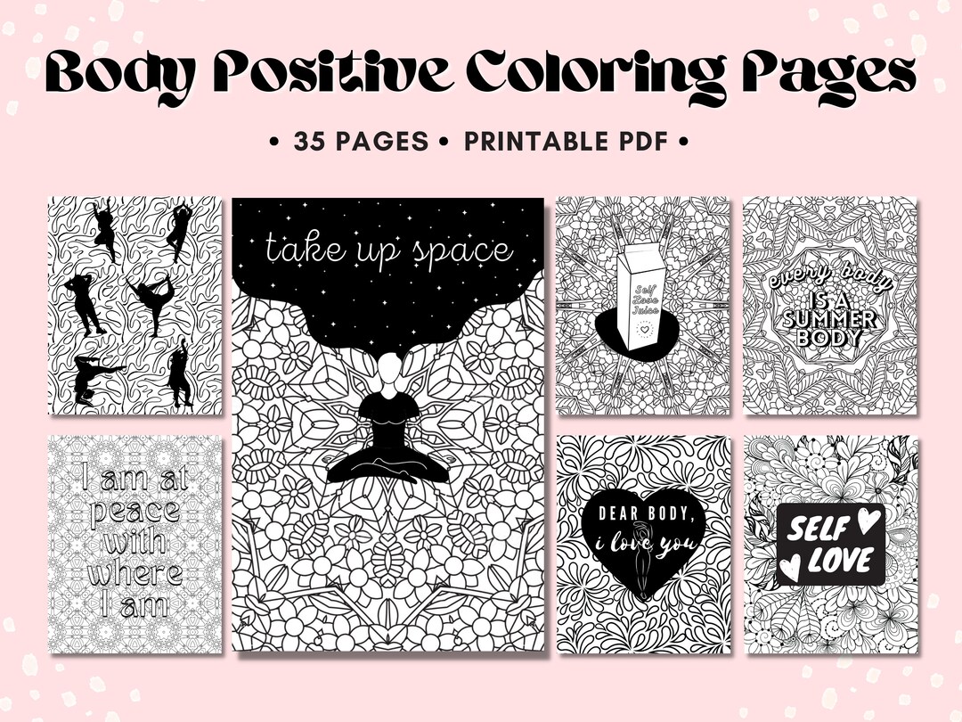 Body Positivity Coloring Pages, Body Image, Body Acceptance, Mental ...