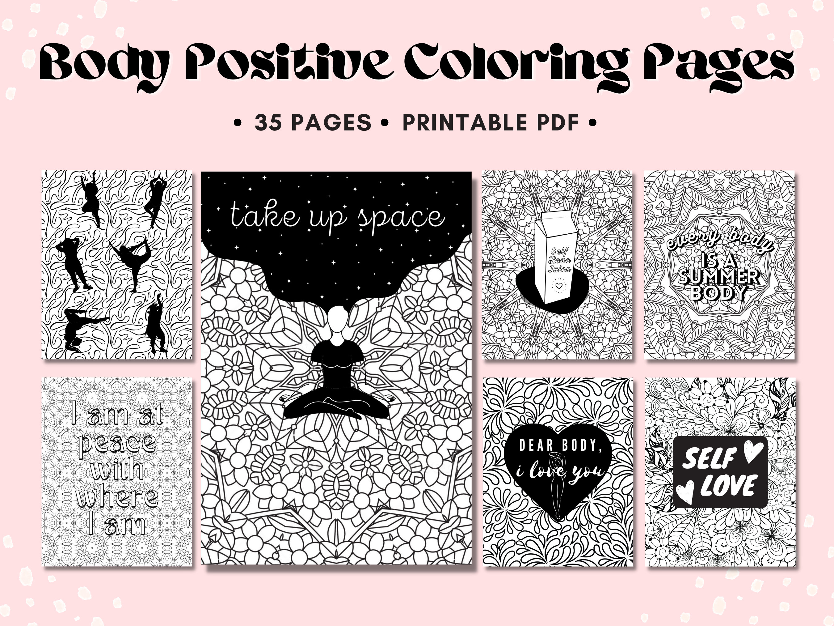 Body Positivity Coloring Pages, Body Image, Body Acceptance, Mental ...