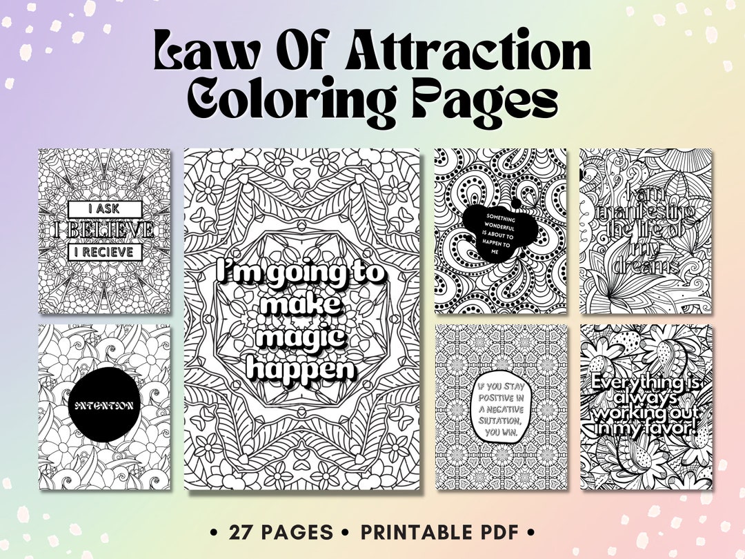 Law of Attraction Coloring Pages, Manifestation Coloring Book, Coloring ...