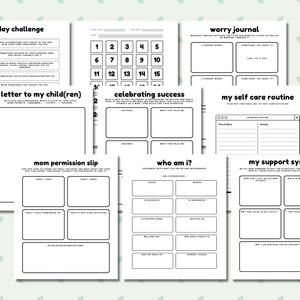 Self Care for Moms Workbook, Motherhood Journal, Mental Health, Therapy ...