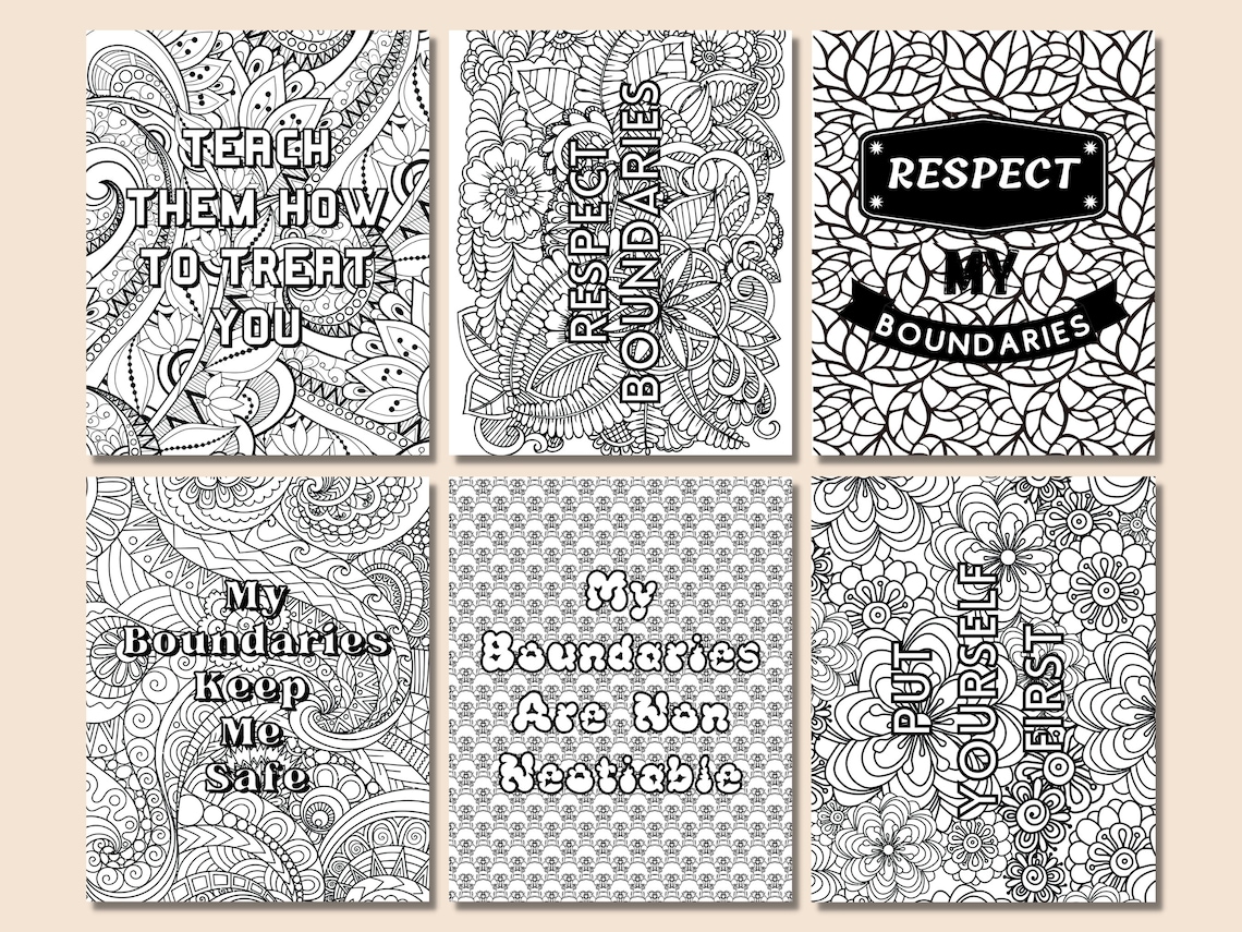 Boundaries Coloring Pages, Mental Health Coloring Pages, Coloring Pages ...