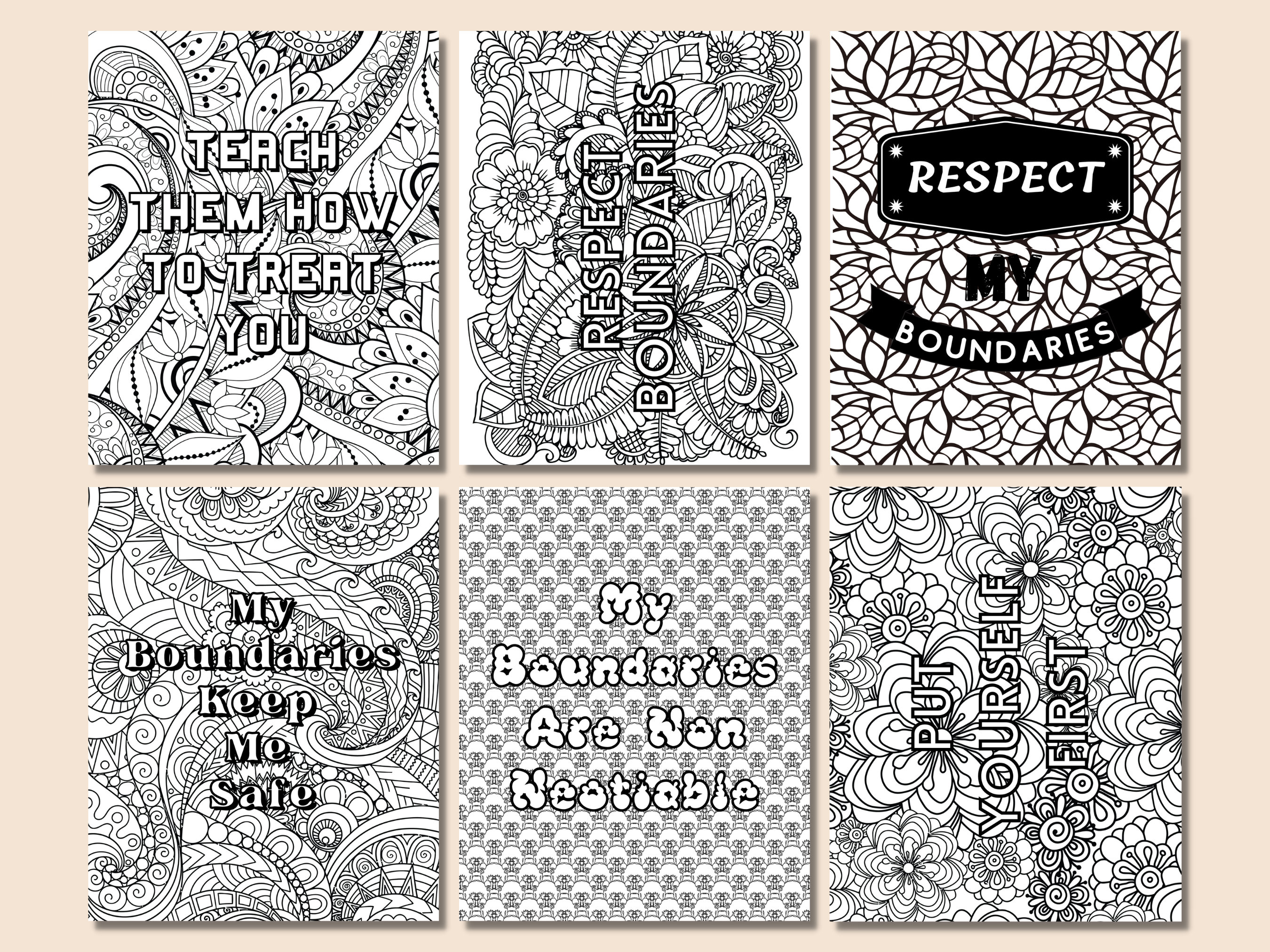 Boundaries Coloring Pages, Mental Health Coloring Pages, Coloring Pages ...