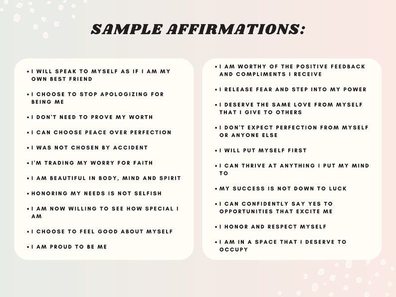 Self Esteem Affirmation Cards, Printable, Confidence, Positive ...