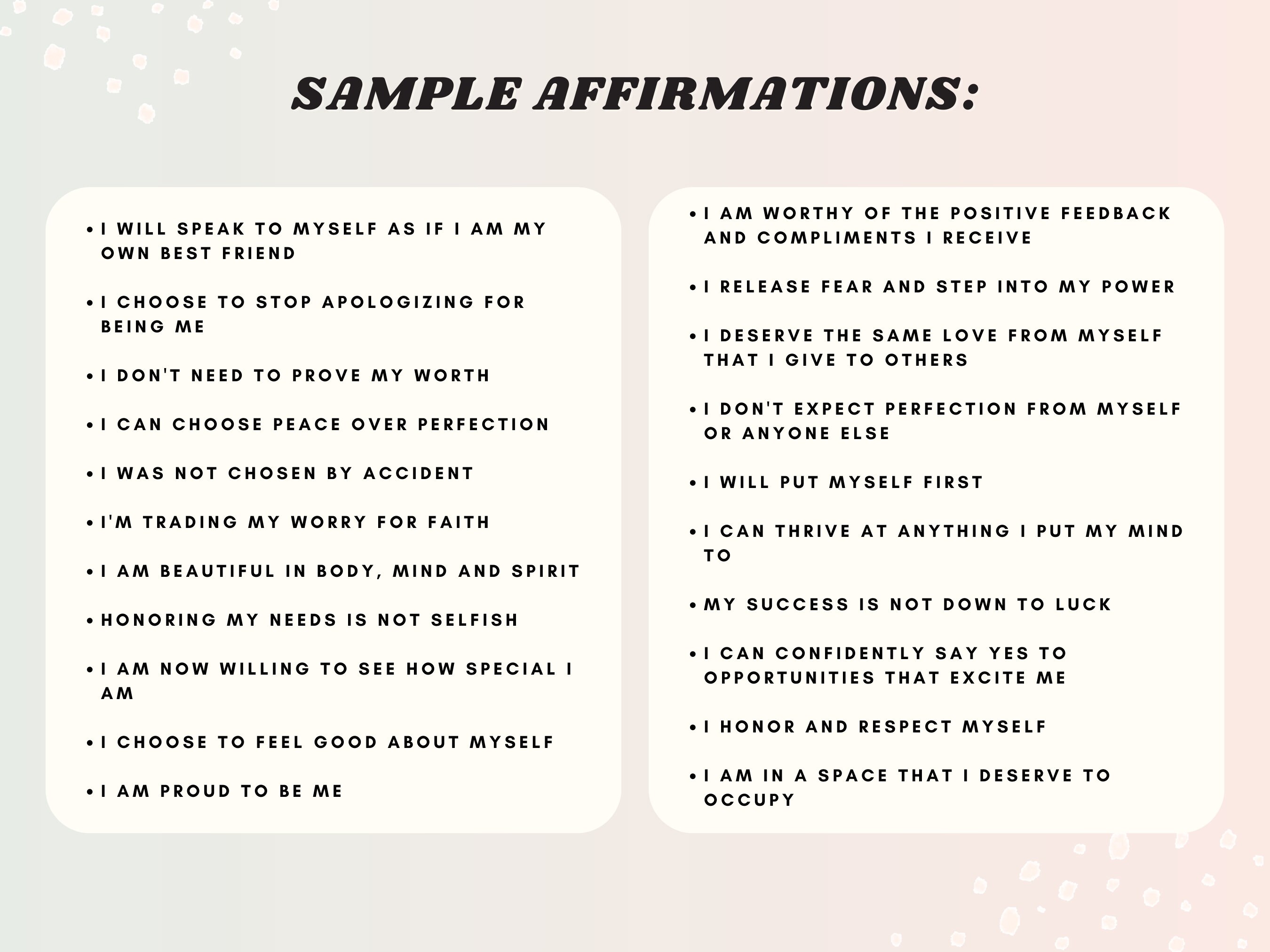 Self Esteem Affirmation Cards, Printable, Confidence, Positive ...