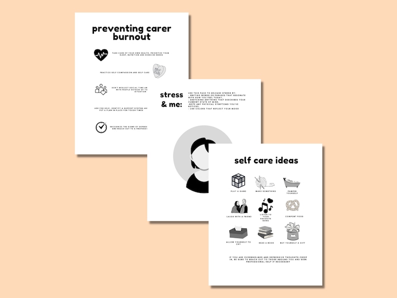 Caregiver Self Care Workbook, Caregiver Journal, Mental Health, Therapy ...