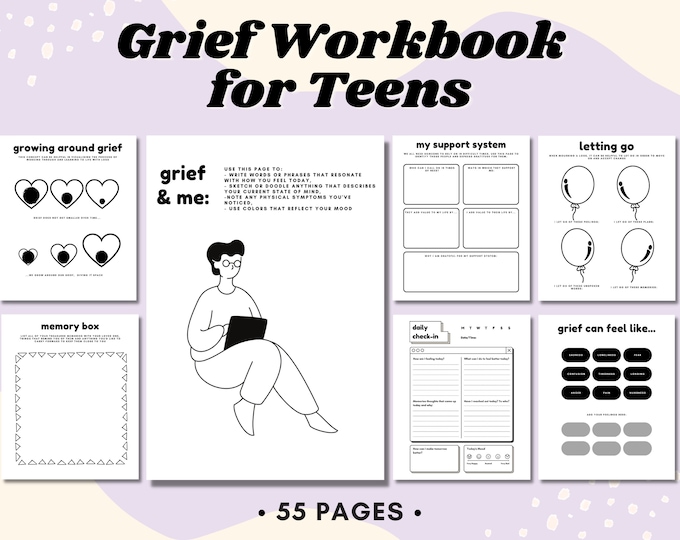 The Grief House Therapeutic Worksheet for Children & Teens to Express ...