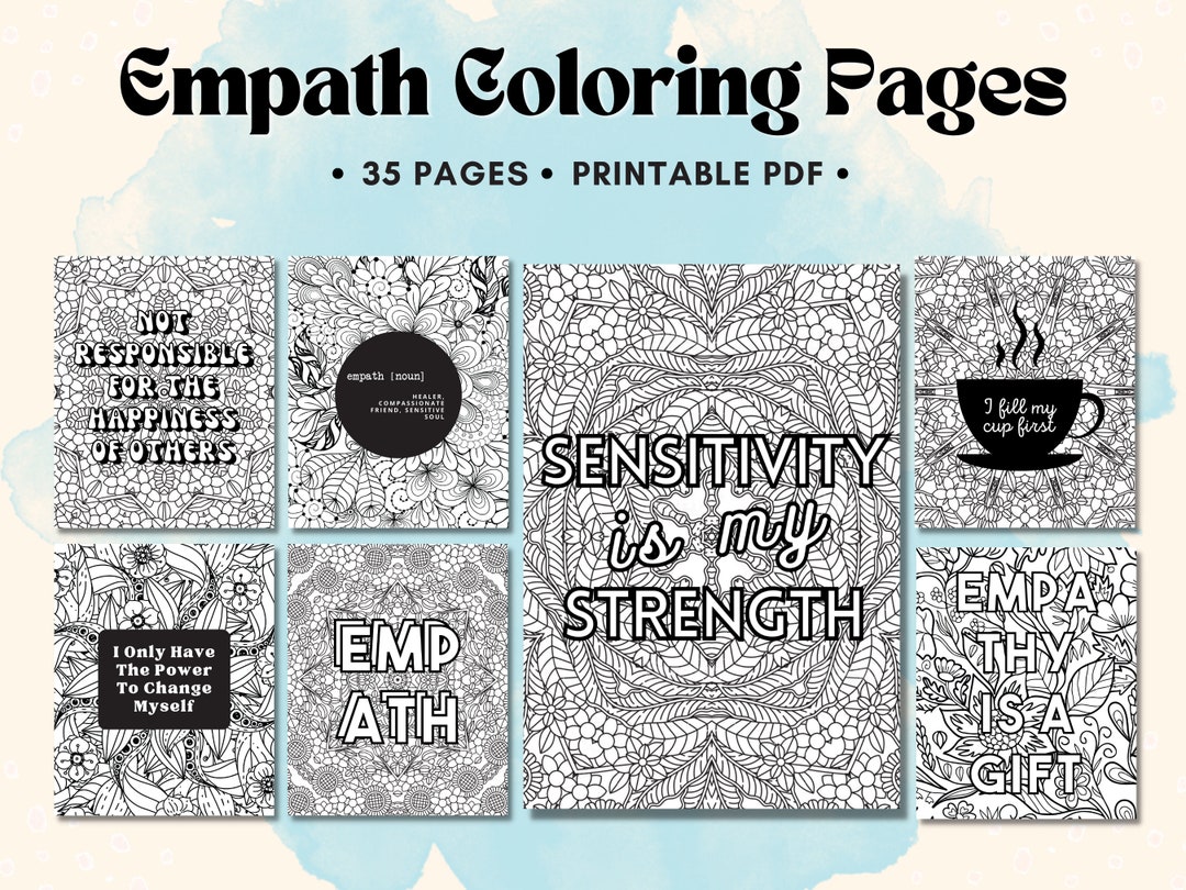 Empath Coloring Pages, Mental Health Coloring Pages, Coloring Pages for ...