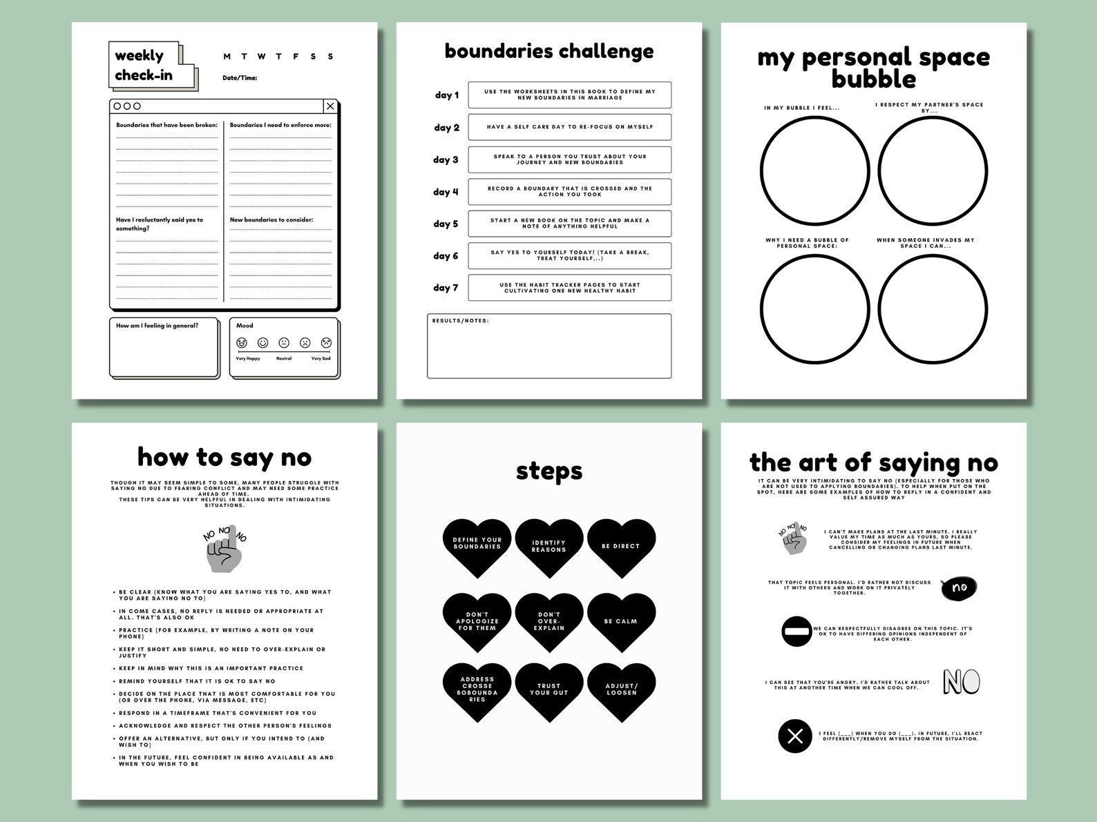 Boundaries in Marriage Workbook Bundle, Relationship Boundaries Journal ...