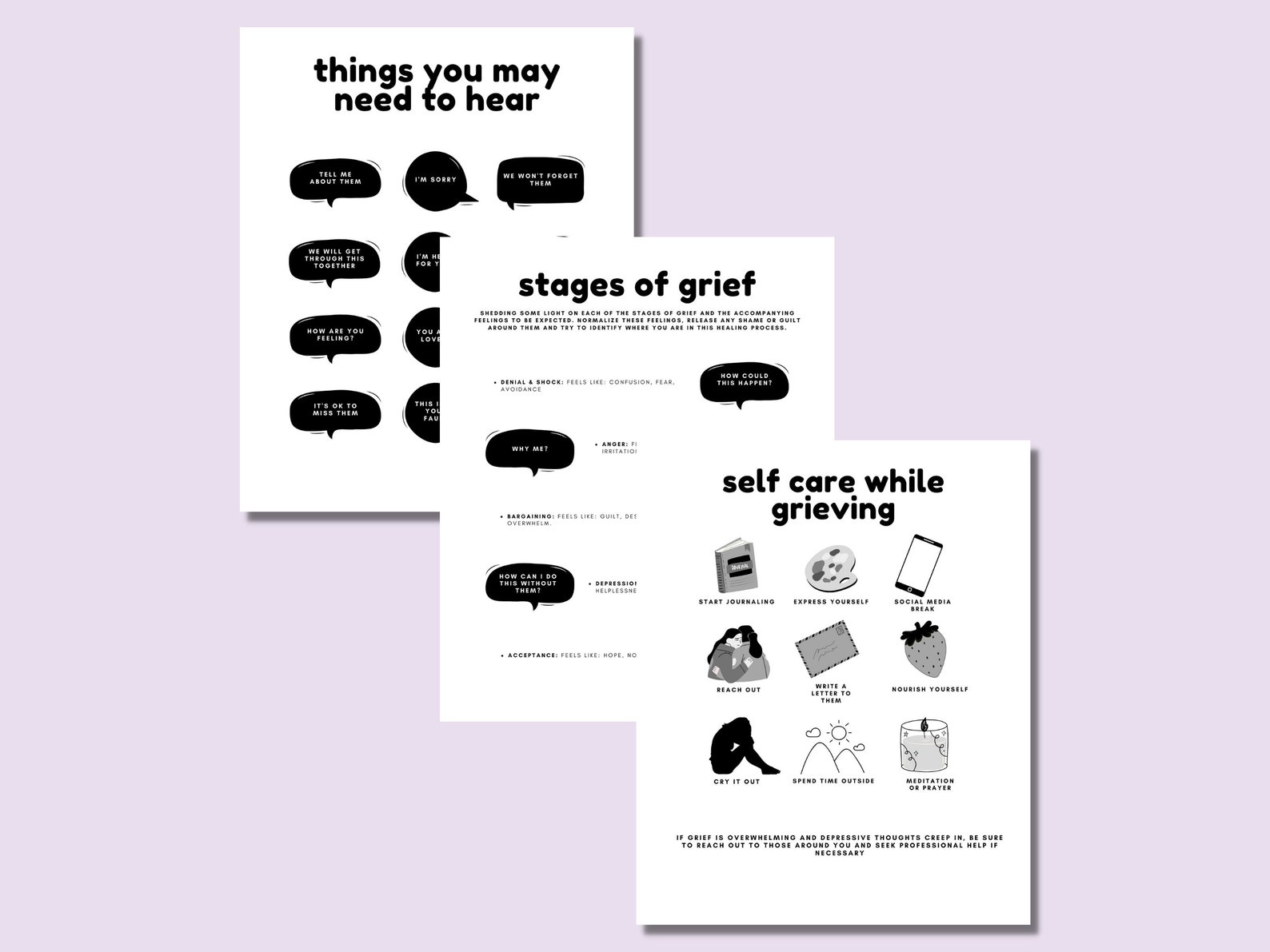 Grief Worksheets for Teens, Self Care Workbook, Grief Therapy Journal ...
