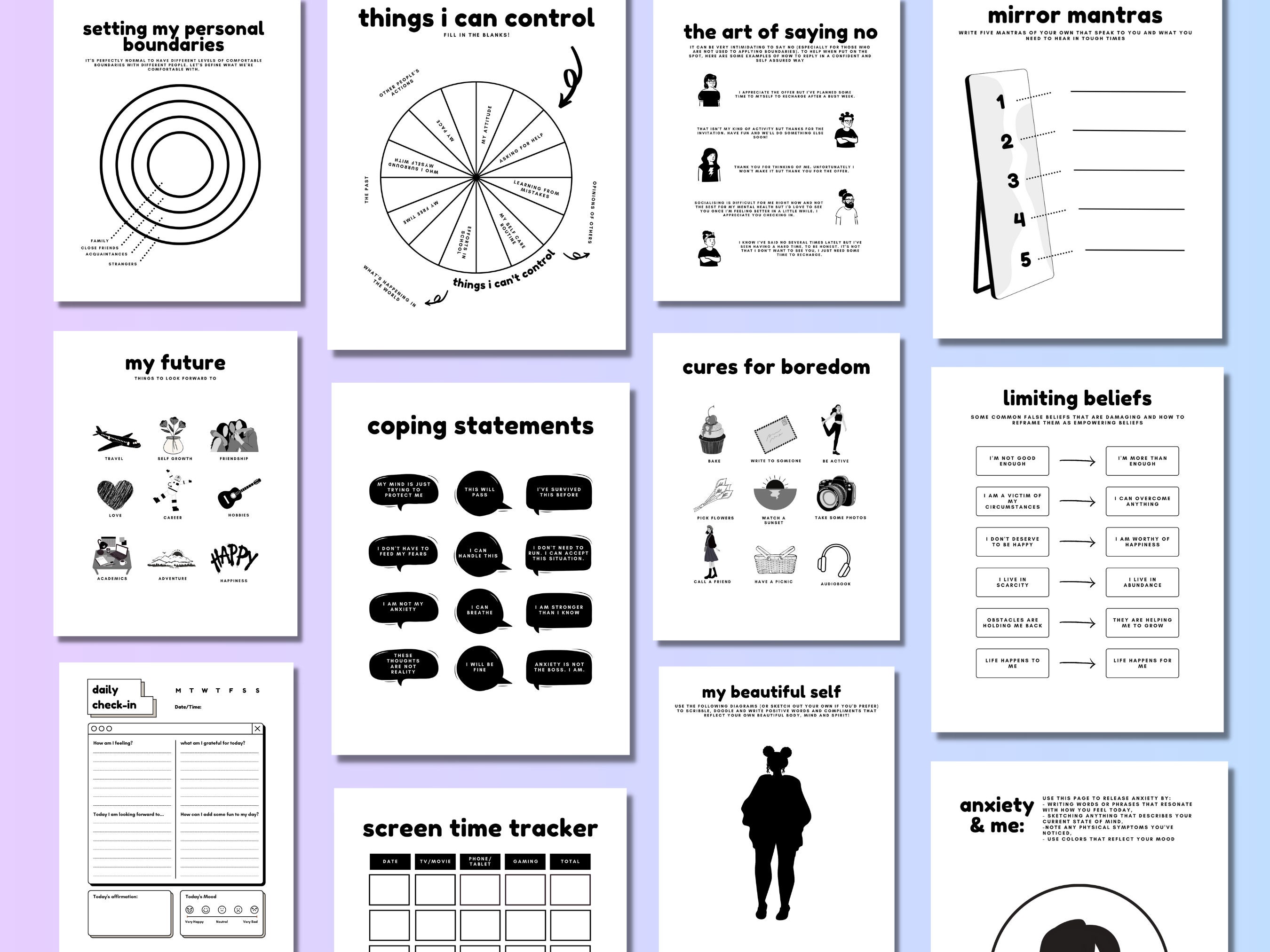 Teen Mega Bundle, Teen Self Care Workbook, Teen Mental Health, Teen ...