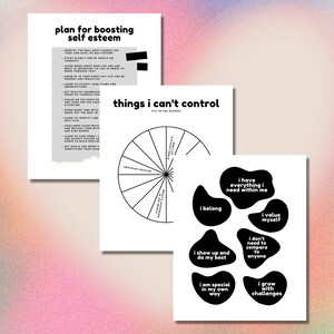 Self Esteem for Teens Worksheets, Workbook, Self Esteem Journal, Low ...
