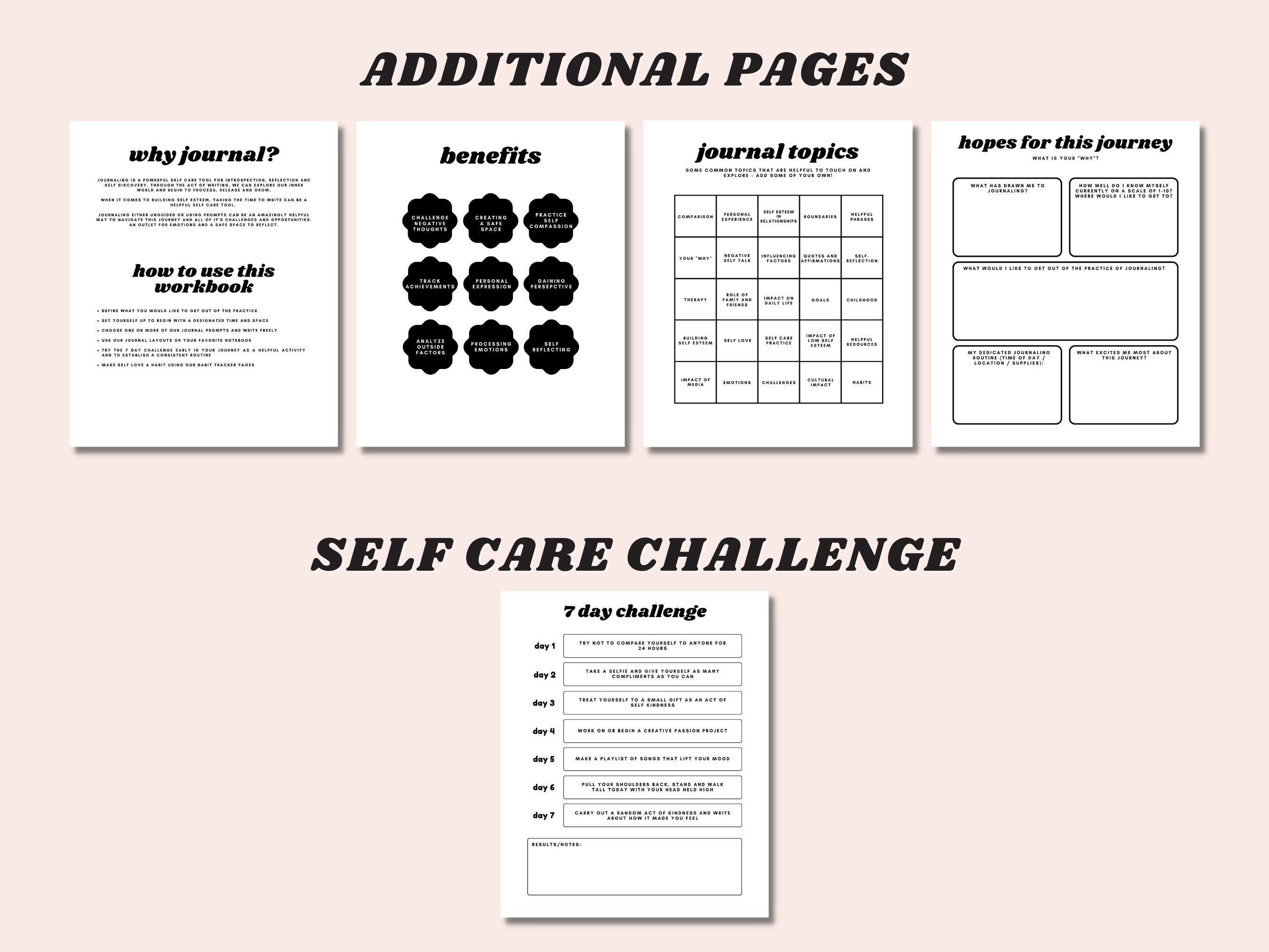 100 Journal Prompts for Self Esteem, Self Esteem Journal, Journal ...