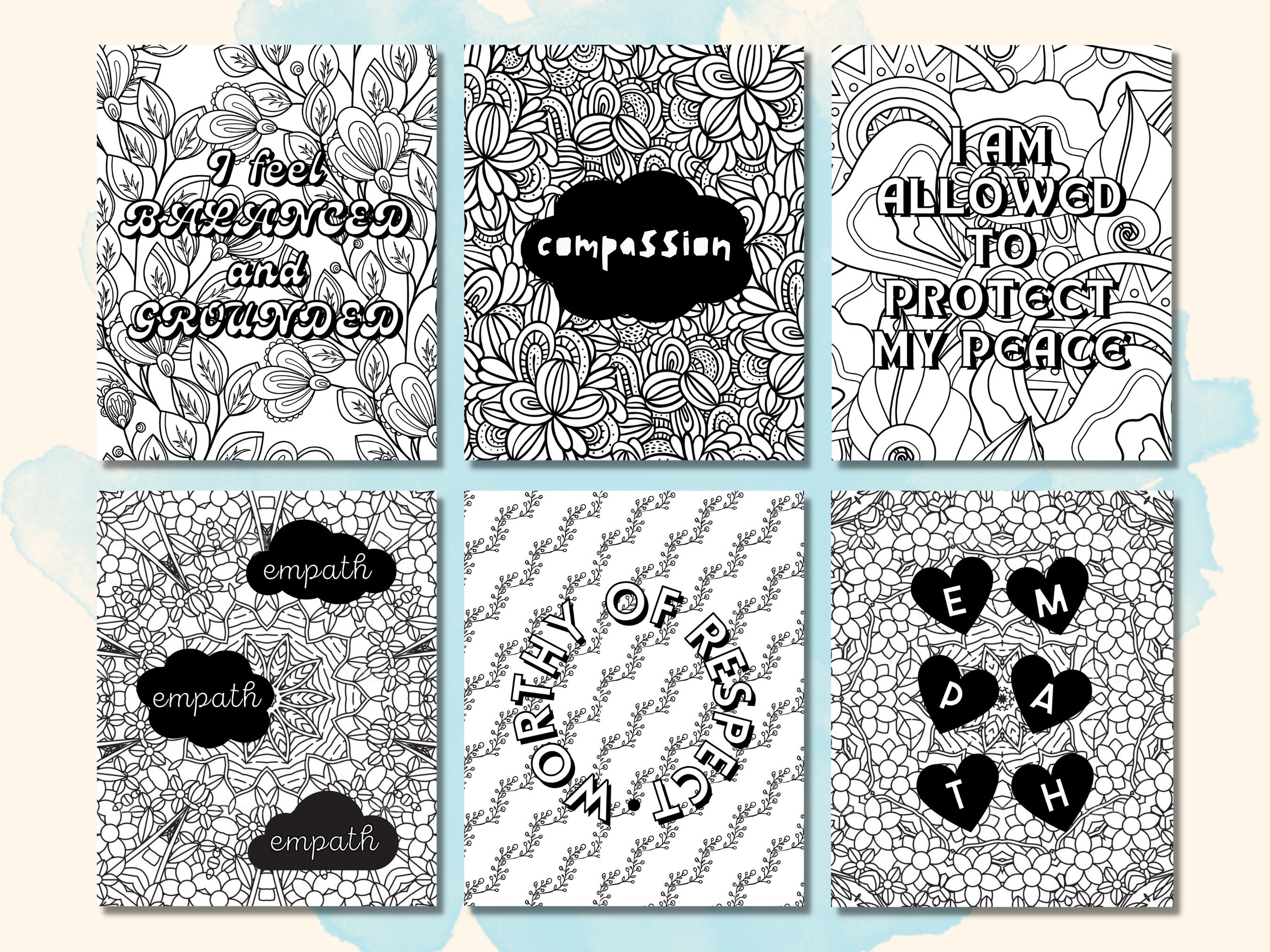Empath Coloring Pages Mental Health Coloring Pages Coloring - Etsy