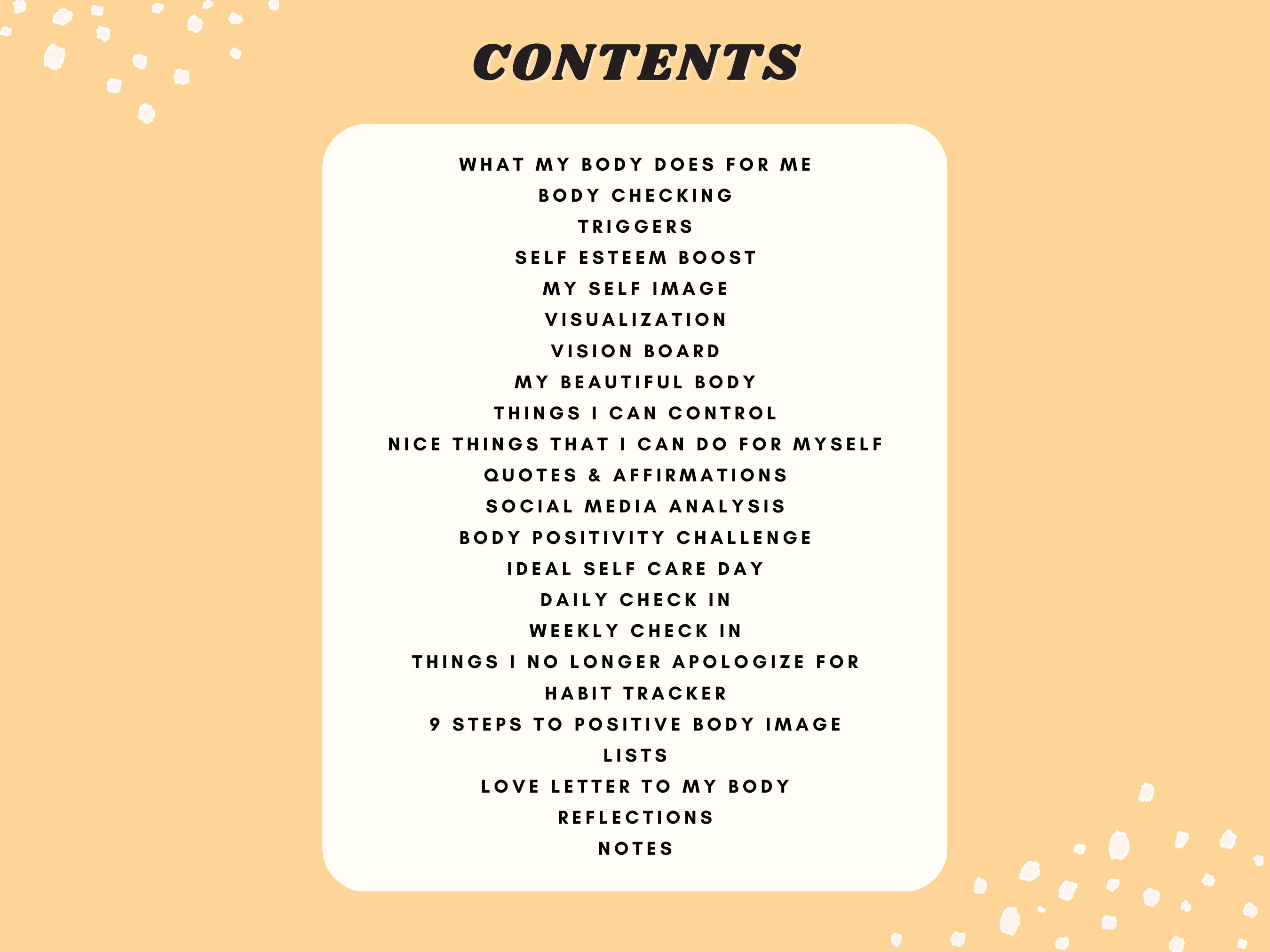 Body Image Workbook, Body Positive Worksheets, Body Acceptance, Healing Journal, Therapy ...