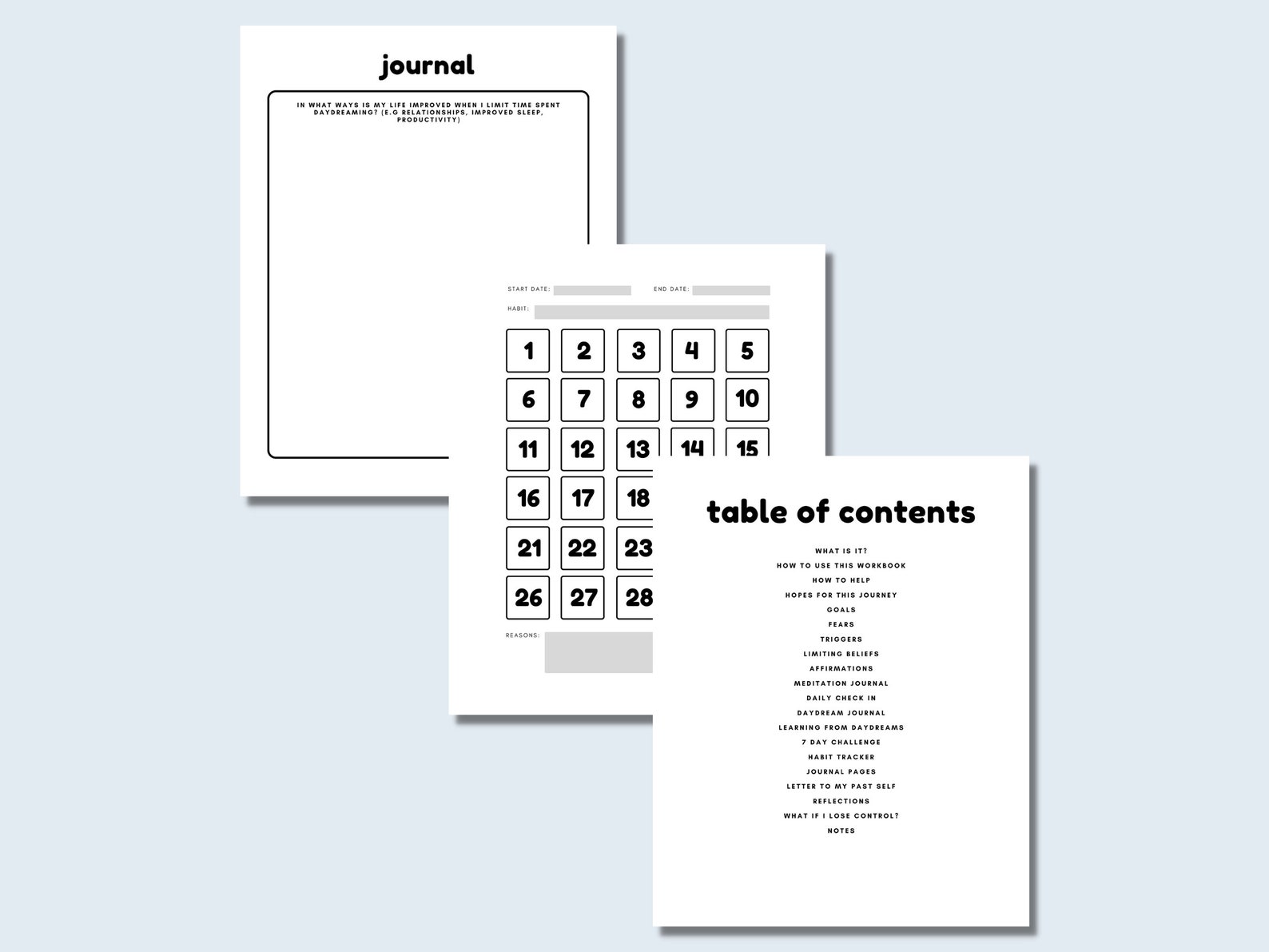 Maladaptive Daydreaming Worksheets, Workbook, Trigger Journal, Therapy ...