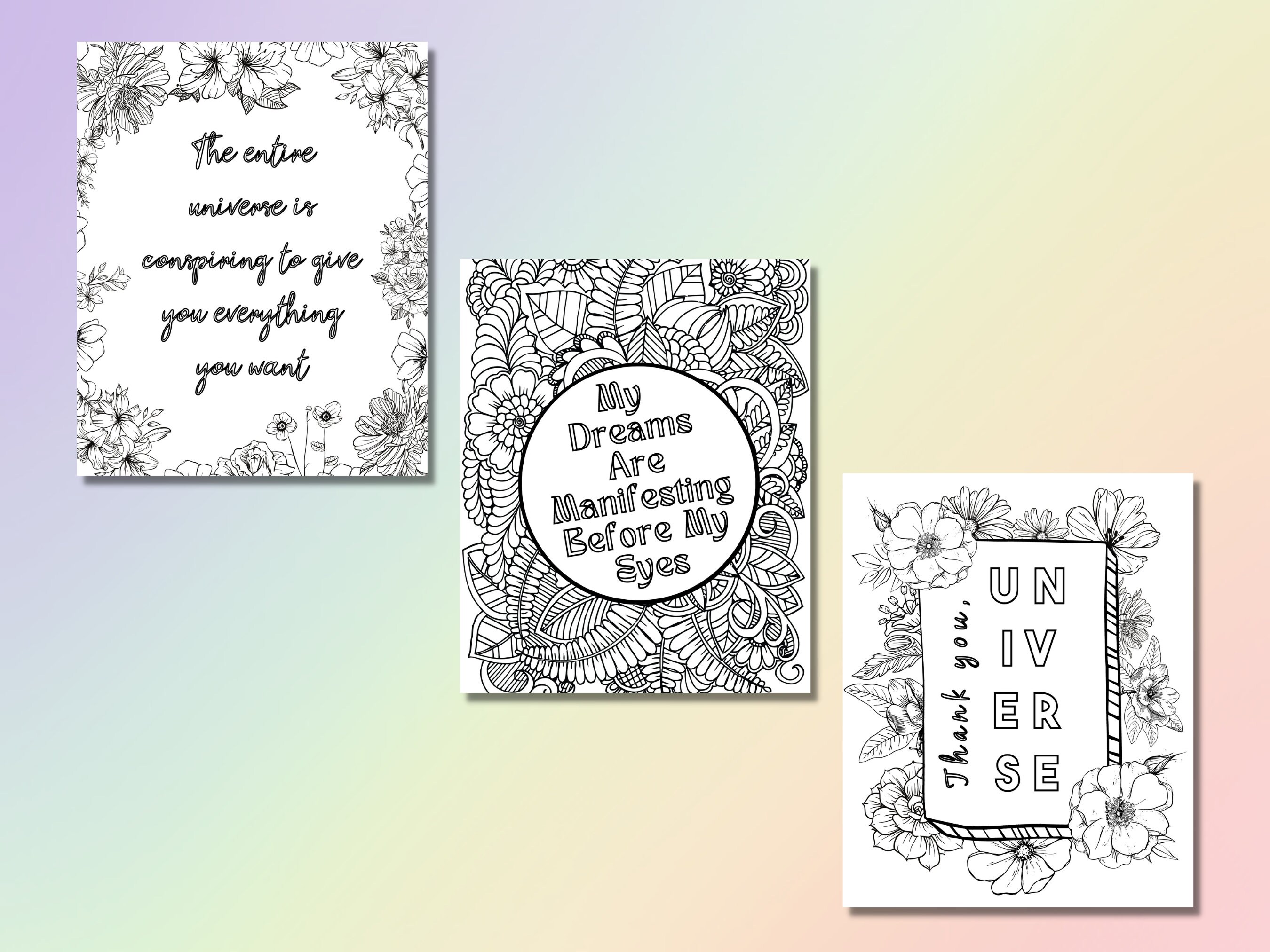 Law of Attraction Coloring Pages, Manifestation Coloring Book, Coloring ...