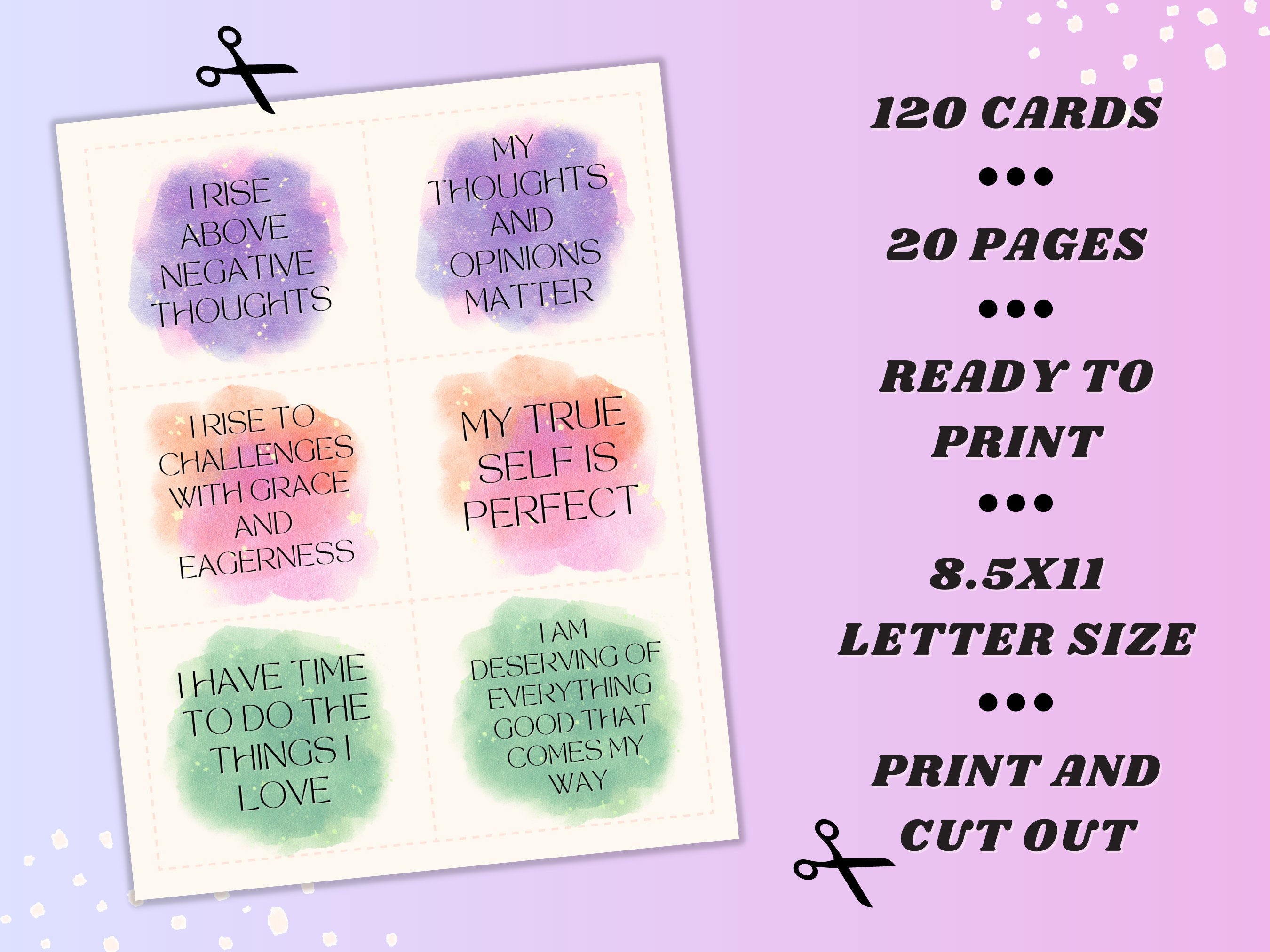 120 Affirmation Cards for Teens, Printable, Positive Affirmations for ...