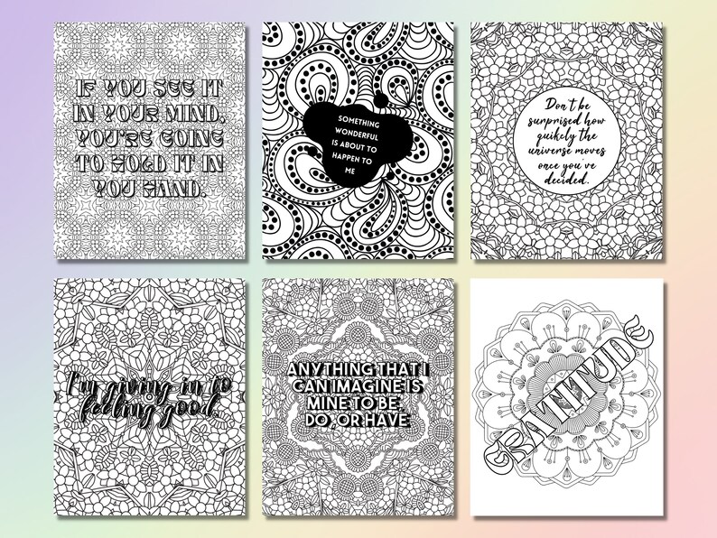 Law of Attraction Coloring Pages, Manifestation Coloring Book, Coloring ...