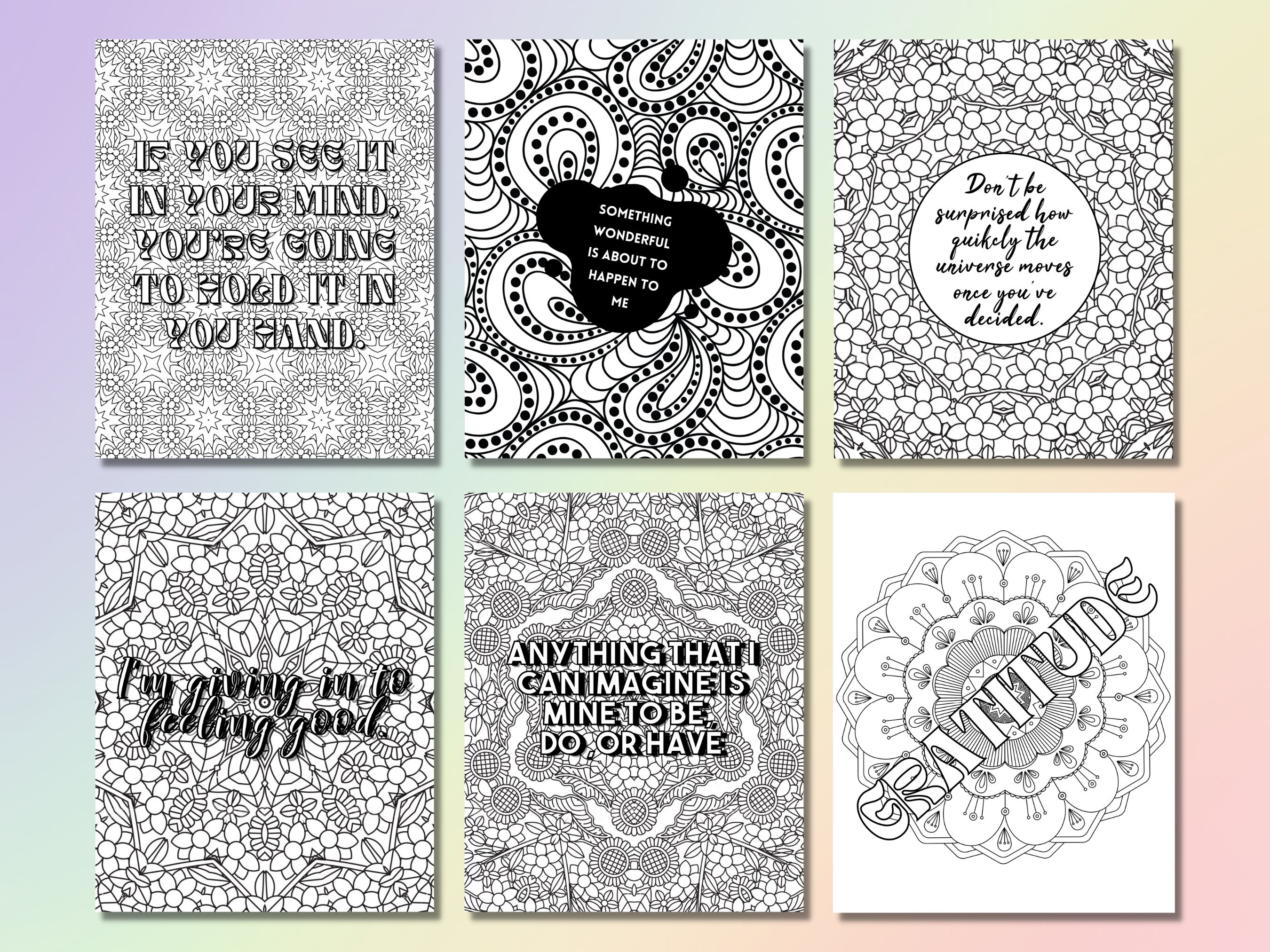 Law of Attraction Coloring Pages, Manifestation Coloring Book, Coloring ...