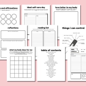 Teen Body Image Workbook, Body Positive Worksheets, Body Acceptance ...