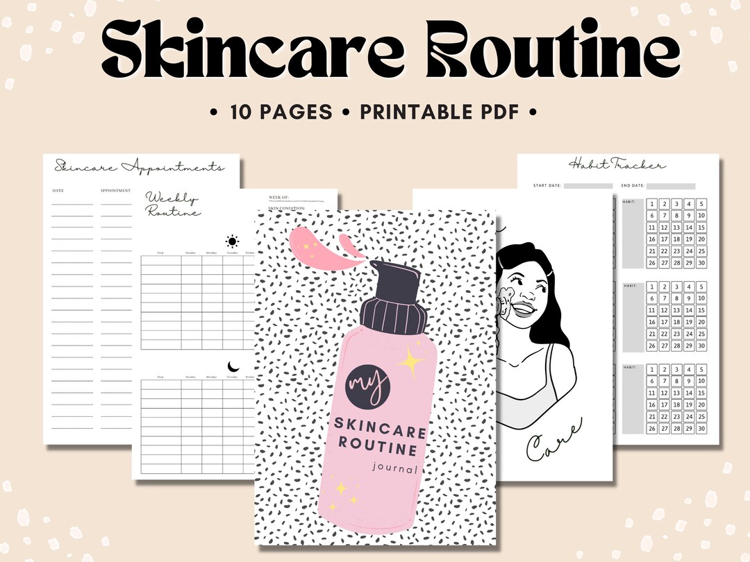 Skincare Routine Printable, Beauty Journal, Skin Care Tracker, Skincare ...