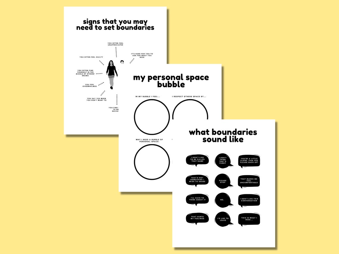 Teen Boundaries Workbook Bundle, Setting Healthy Boundaries, Boundaries ...
