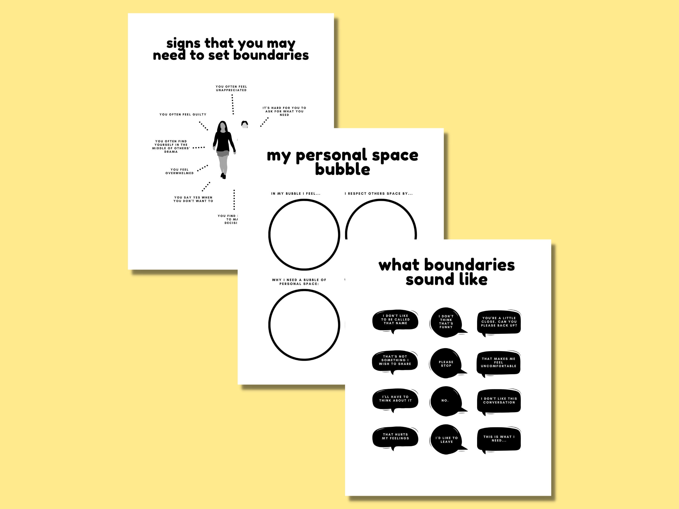 Teen Boundaries Workbook Bundle, Setting Healthy Boundaries, Boundaries ...