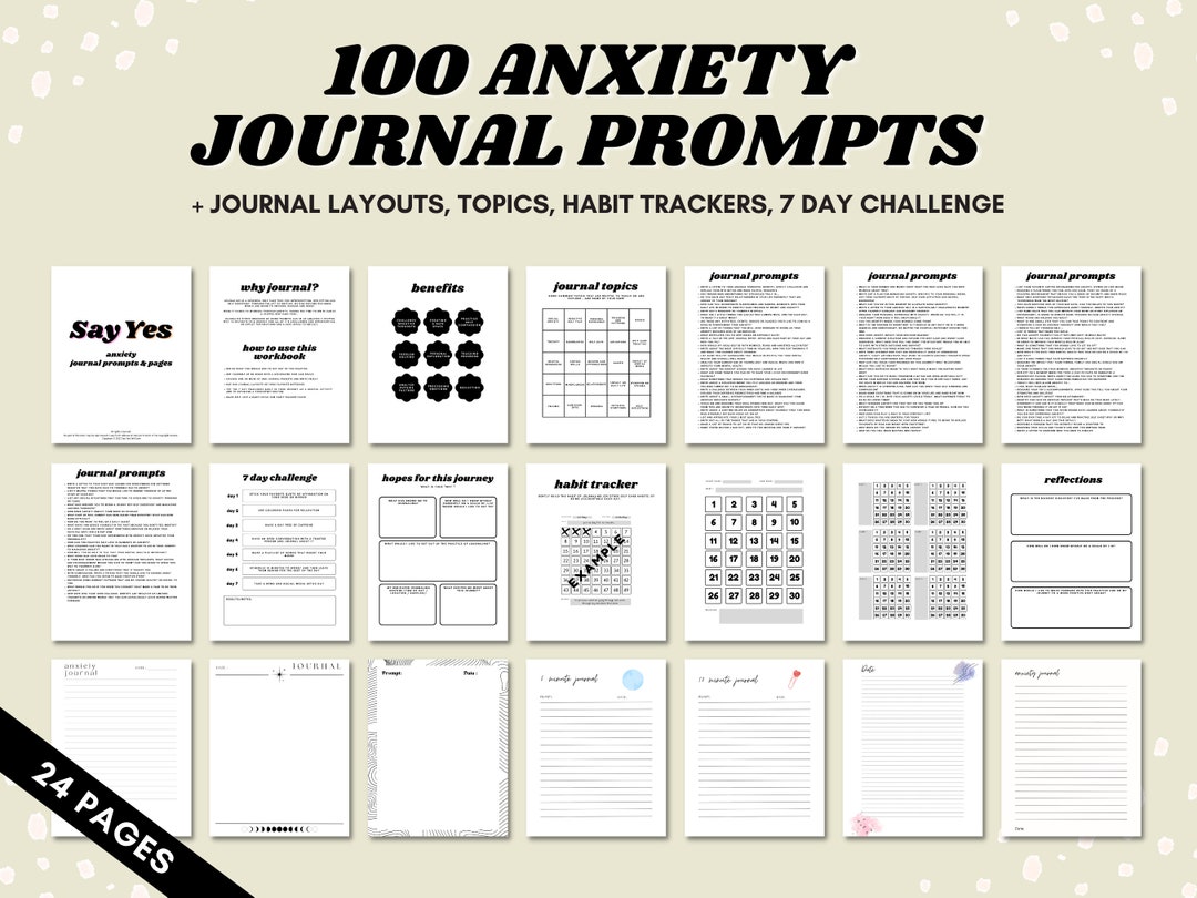 100 Journal Prompts for Anxiety, Anxiety Journal, Journal Prompts for ...