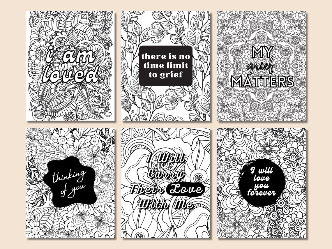Grief Coloring Pages, Mental Health Coloring Pages, Coloring Pages for ...