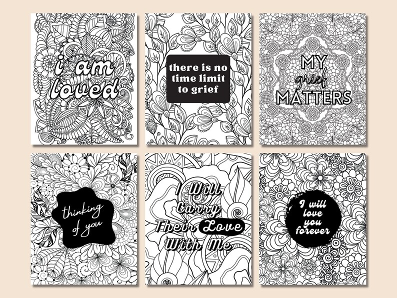 Grief Coloring Pages, Mental Health Coloring Pages, Coloring Pages for ...