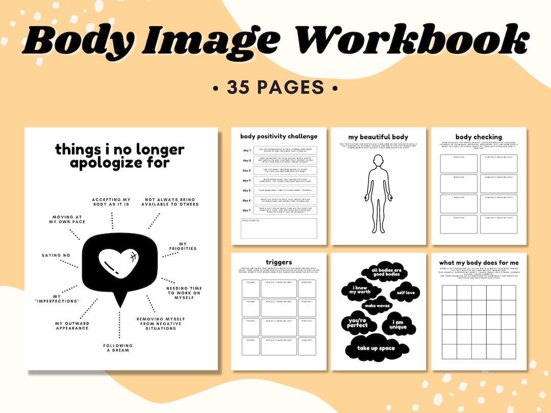 Body Image Workbook, Body Positive Worksheets, Body Acceptance, Healing ...