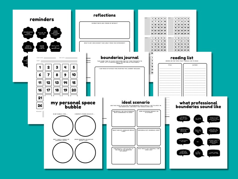 Boundaries at Work Workbook Bundle, Workplace Boundaries, Setting ...