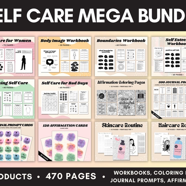 Self Care Coloring Journal - Etsy