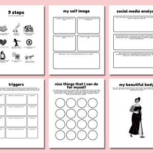 Teen Body Image Workbook, Body Positive Worksheets, Body Acceptance ...